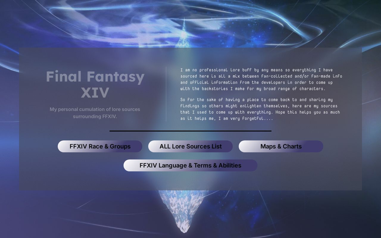 My FFXIV Lore Sources